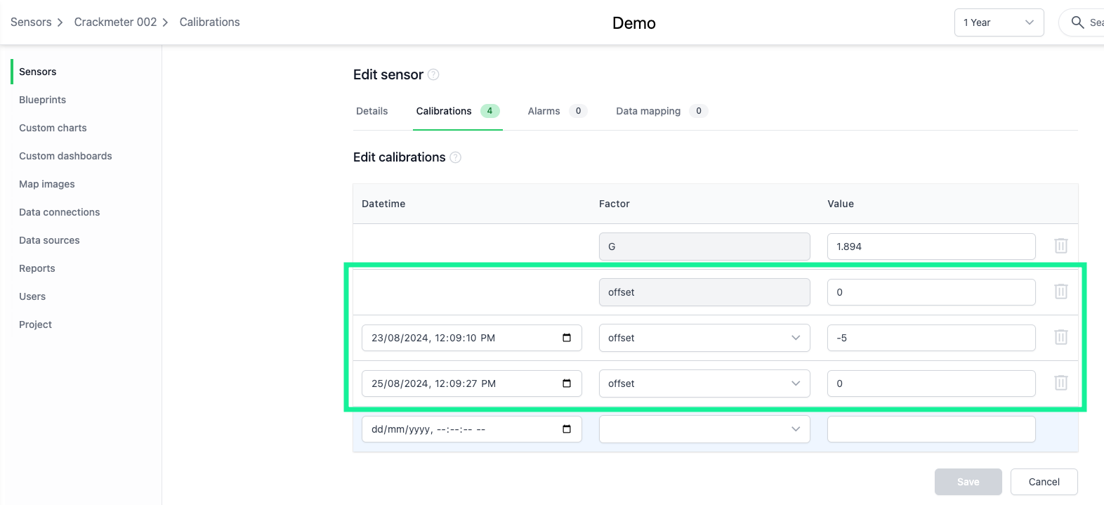 Data Offsets - Sensly Documentation